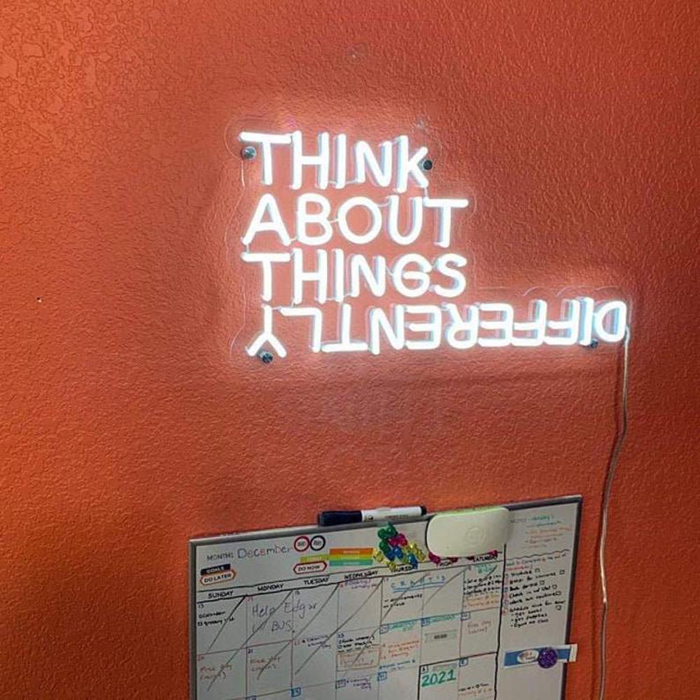 Think About Things Differently Only | Quote Neon Sign | Neonoen