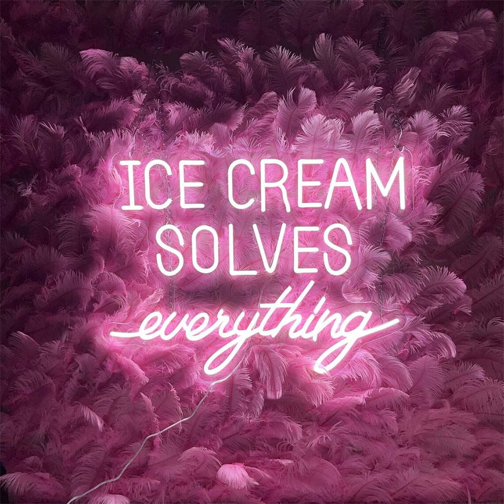 Ice Cream Solves Everything | Business Neon Sign | Neonoen