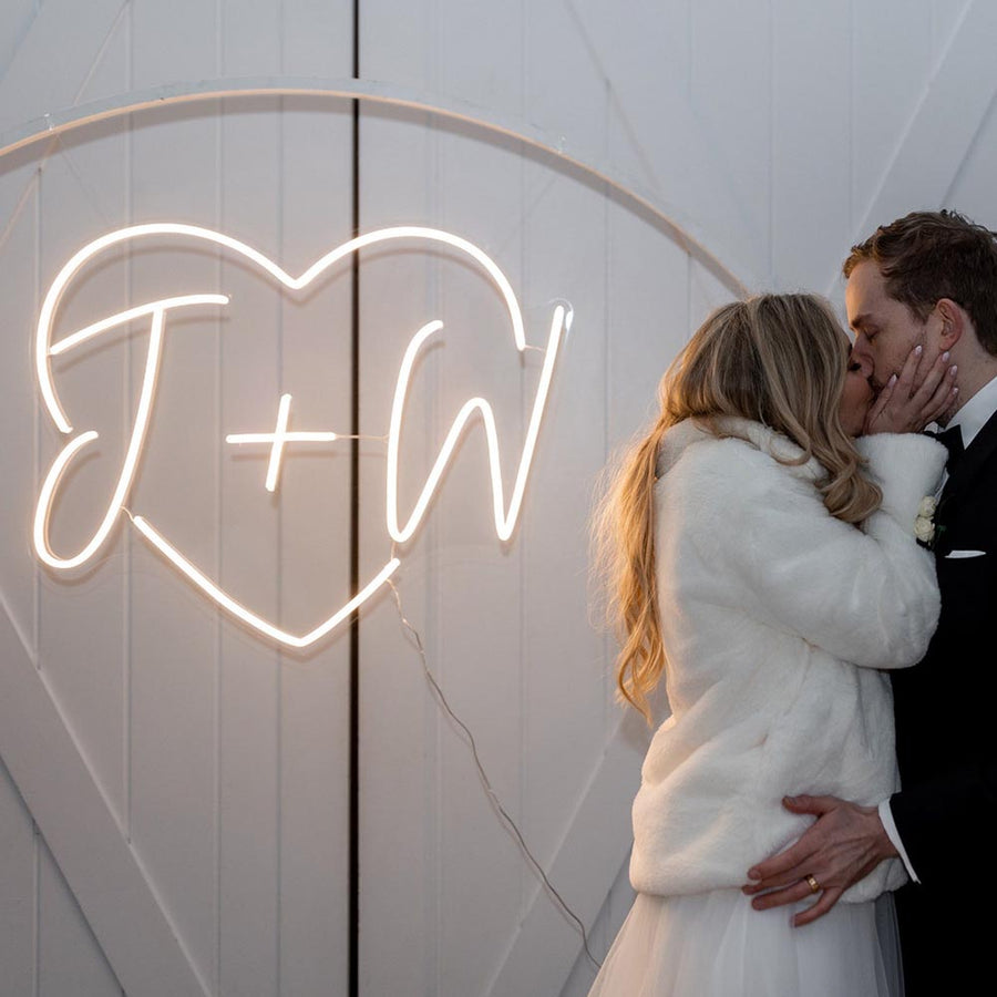 Custom Initials Heart | Wedding Neon Sign | Neonoen