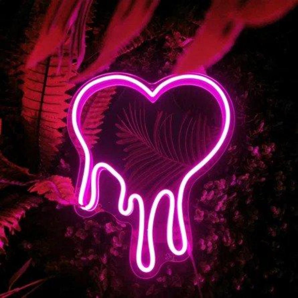 Dripping Heart Mirror | Home Neon Sign | Neonoen
